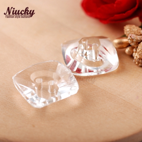 20mm 2 Holes Square Transparent Crystal Acrylic Buttons for Clothing ...
